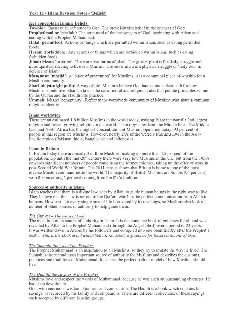 Key Beliefs and Sources of Authority in Islam: A Comprehensive Overview ...