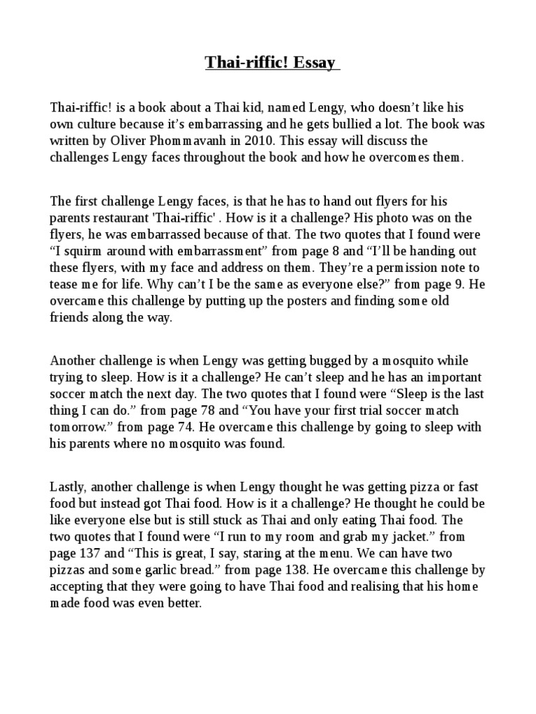 Thairiffic Essay | PDF