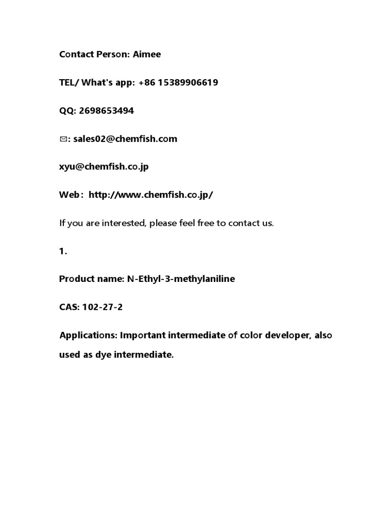 Dye Intermediates from Chemfish | PDF