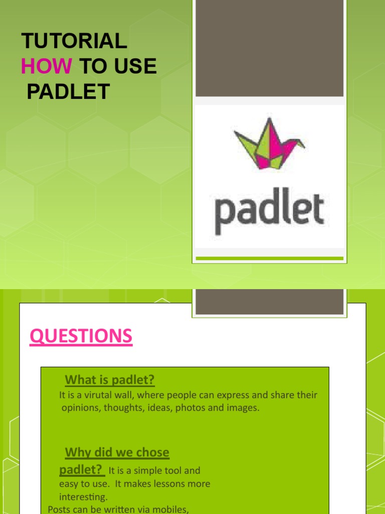 Tutorial To Use Padlet: Our Tool | PDF | Facebook | Communication