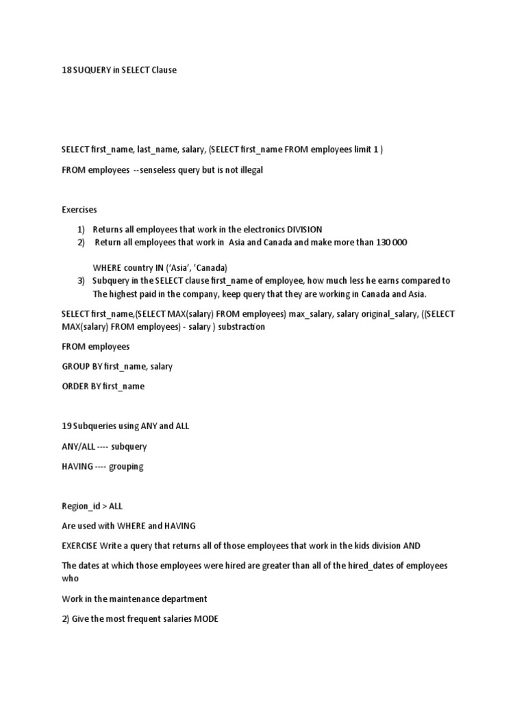 SQL Subqueries & Joins Guide | PDF | Salary | Computer Programming