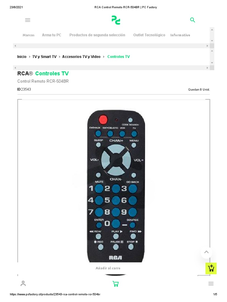 RCA Control Remoto RCR-504BR - PC Factory | PDF | Informática ...