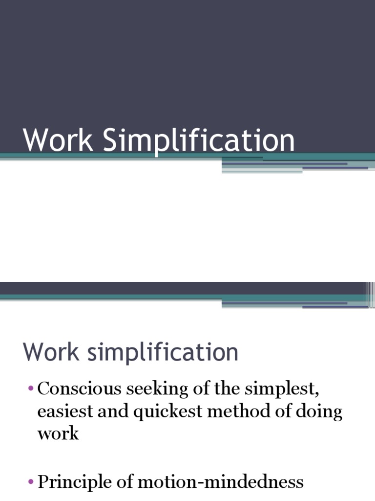 TLE 7 Chapter 3 Lesson 4 Work Simplification | PDF