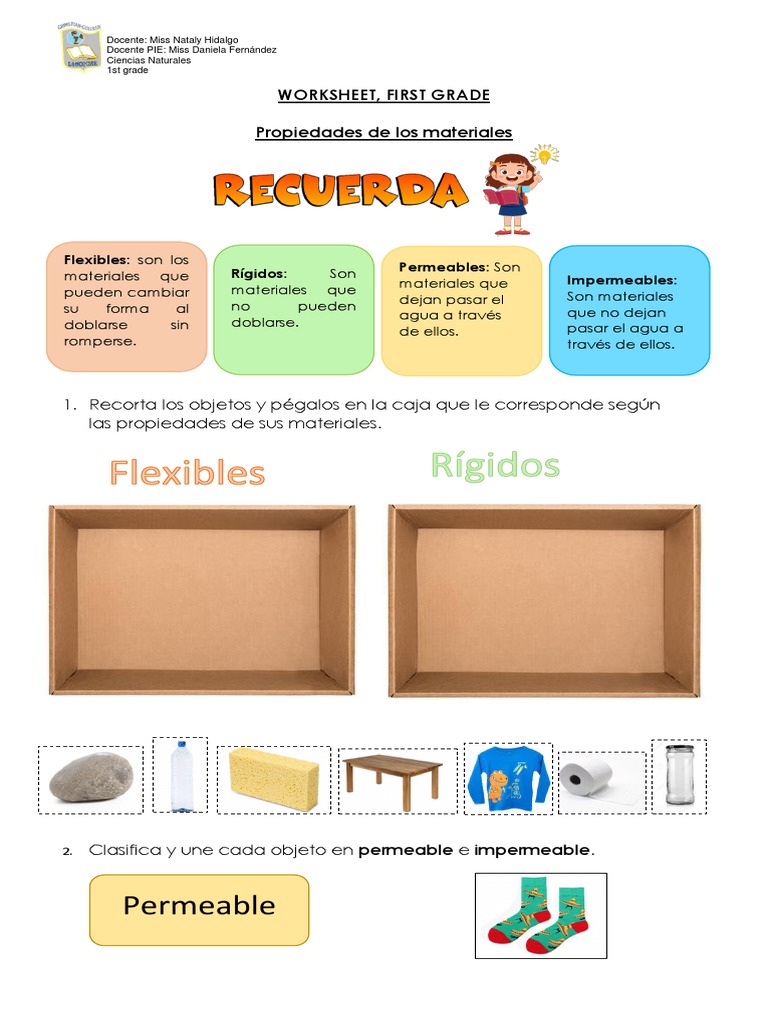 Clasificación de Objetos: Permeables e Impermeables | PDF | Artes del ...