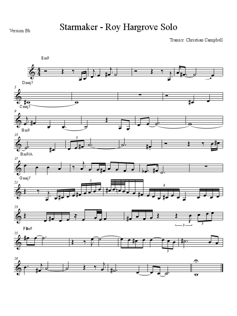 Starmaker - Roy Hargrove (C) | PDF