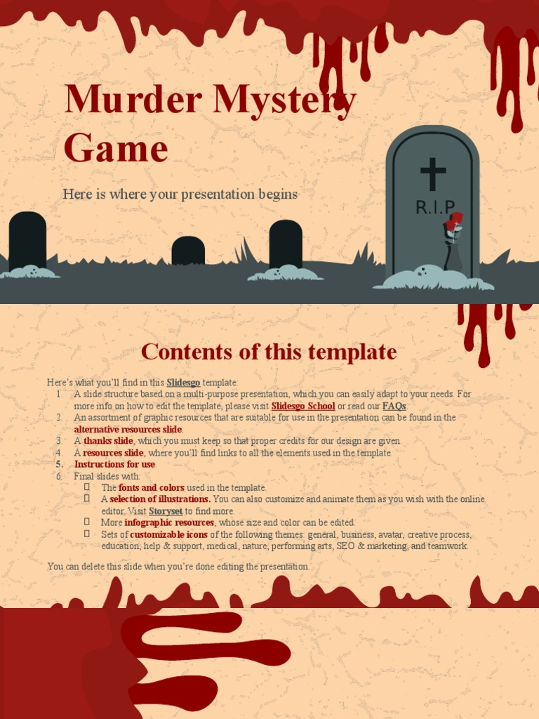 Murder Mystery Game by Slidesgo | PDF | Planets | Saturn