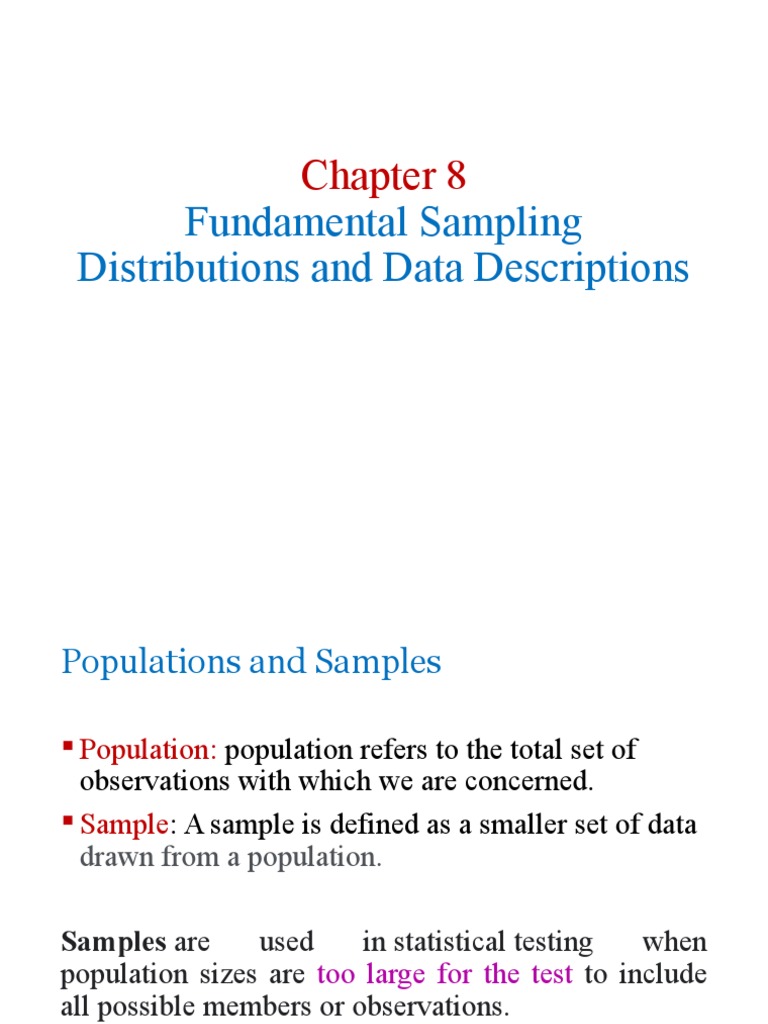 Chapter 8 - Sampling Distribution | PDF | Normal Distribution | Mean