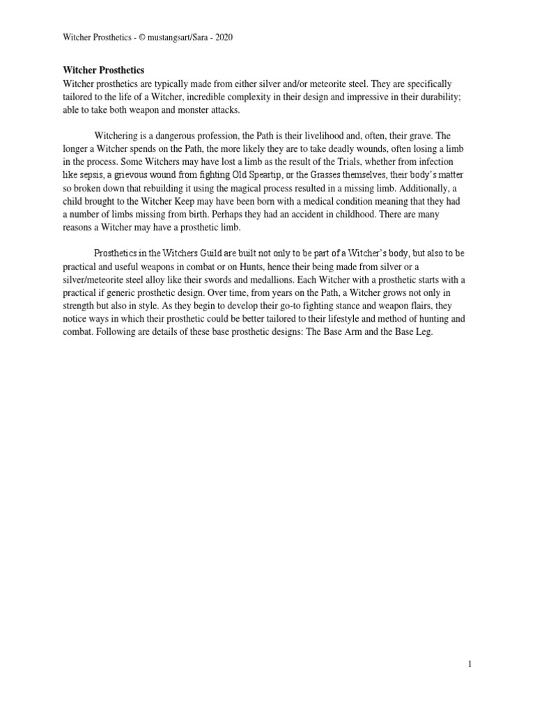 N&K Witcher Prosthetics | PDF | Prosthesis | Blade