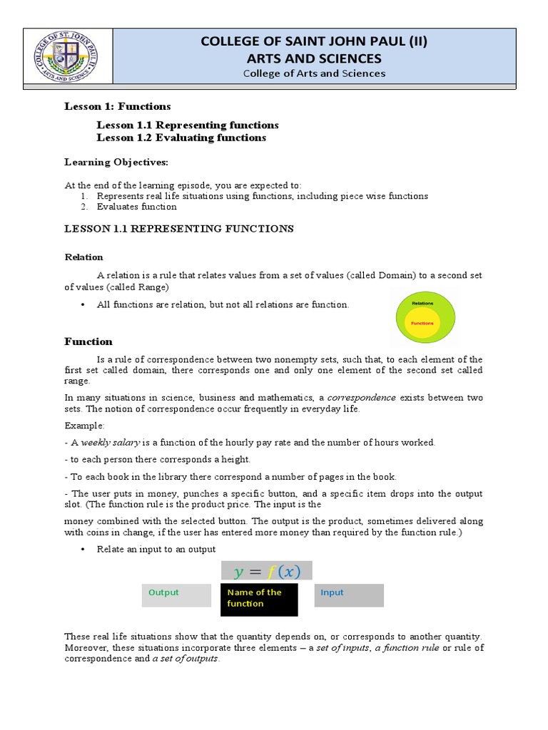 Module 1 Week 1 Functions And Relations Pdf Function Mathematics