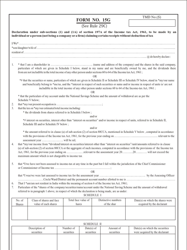 Form 15g | PDF