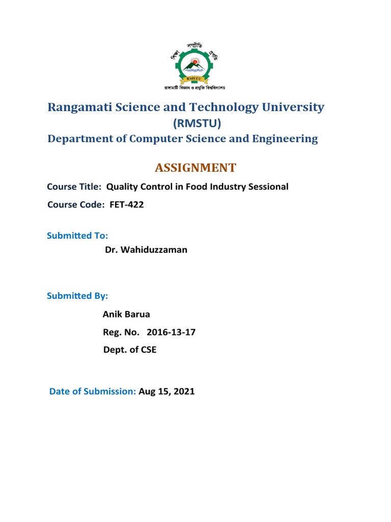 Rangamati Science and Technology University: (Rmstu) | PDF