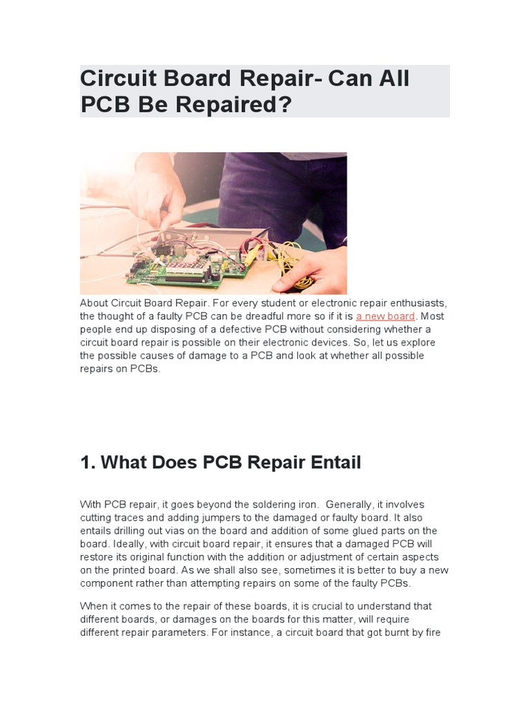 PCB Repair Guide for Enthusiasts | PDF | Printed Circuit Board ...
