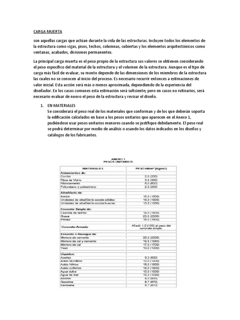 CARGA MUERTA - Docx Concreto | PDF | Ascensor
