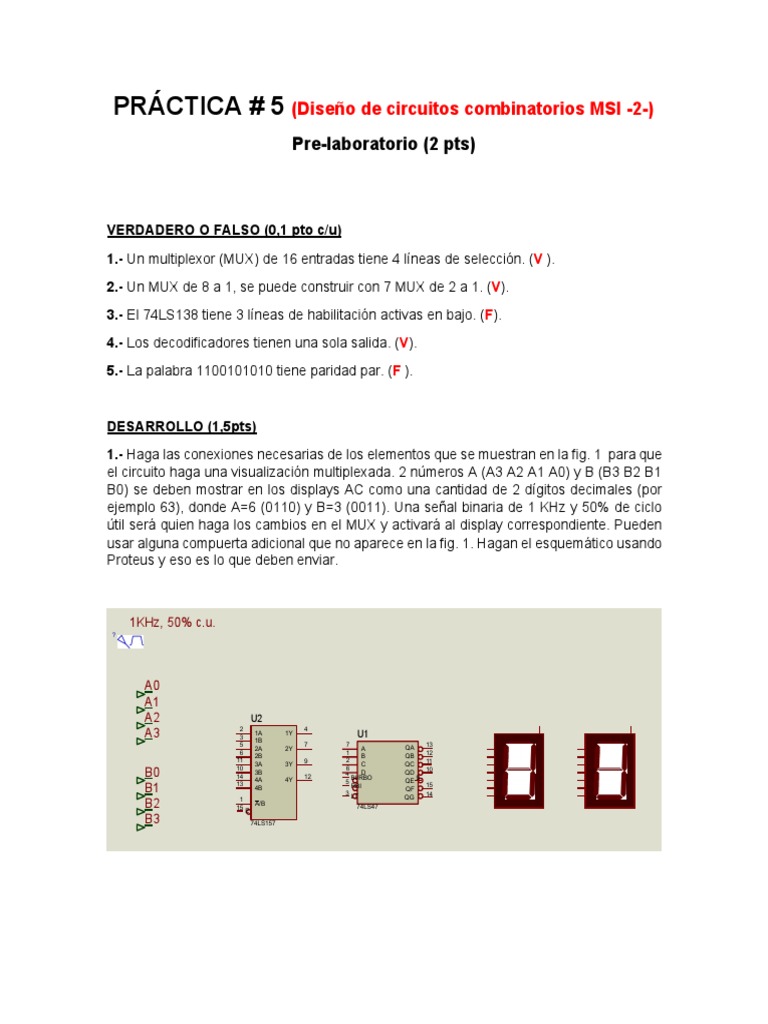 Diseño de Circuitos Combinatorios MSI | PDF