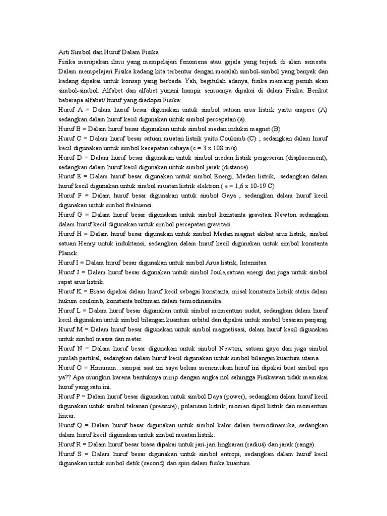 Simbol Fisika | PDF