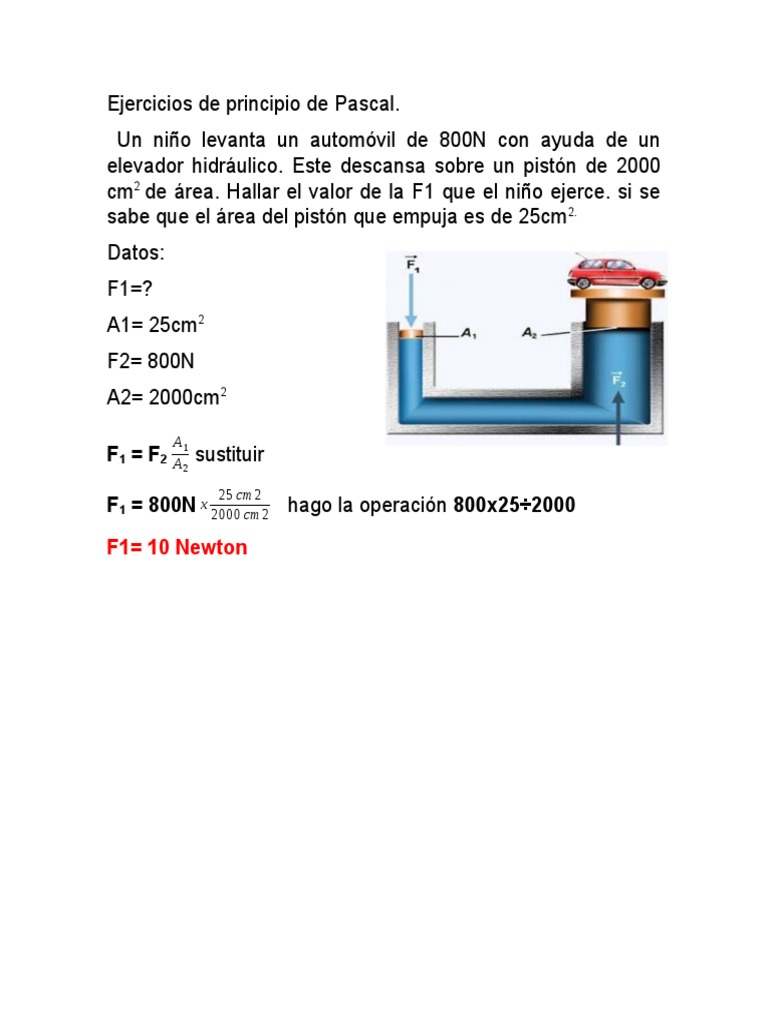 Ejercicios de Principio de Pascal | PDF