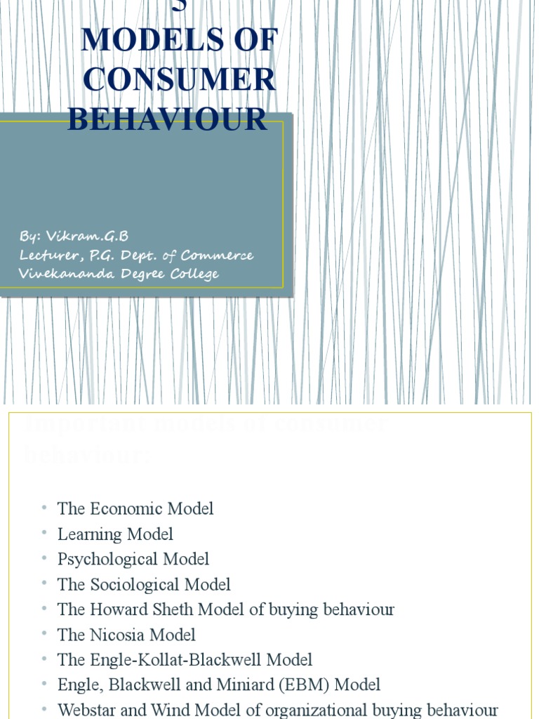 Chapter 5 Models of Consumer Behaviour | PDF | Behavior | Consumer ...
