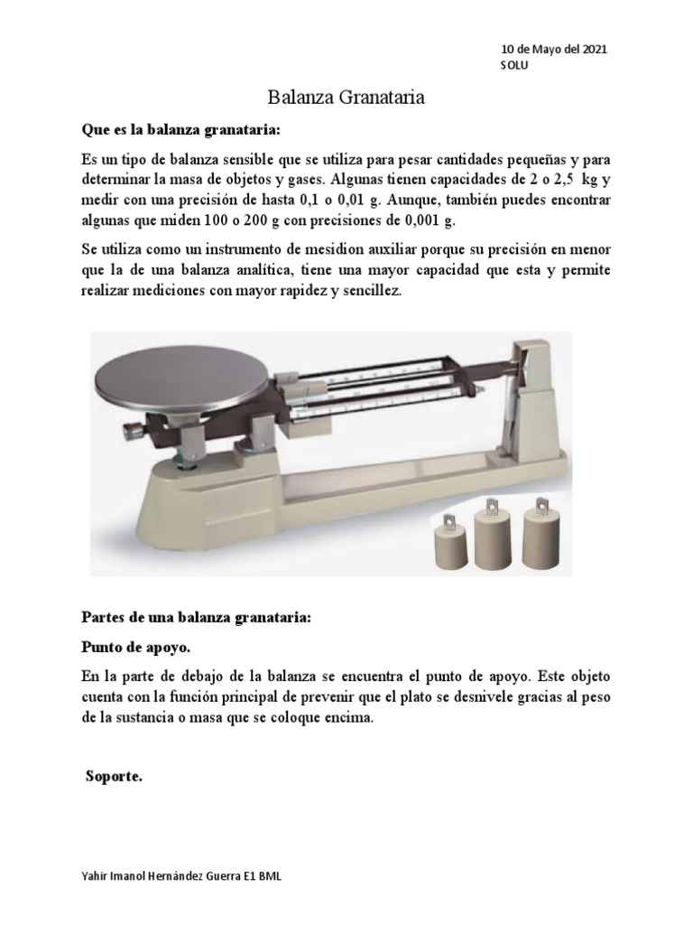 Balanza Granataria | PDF | Balanza | Instrumento de medición