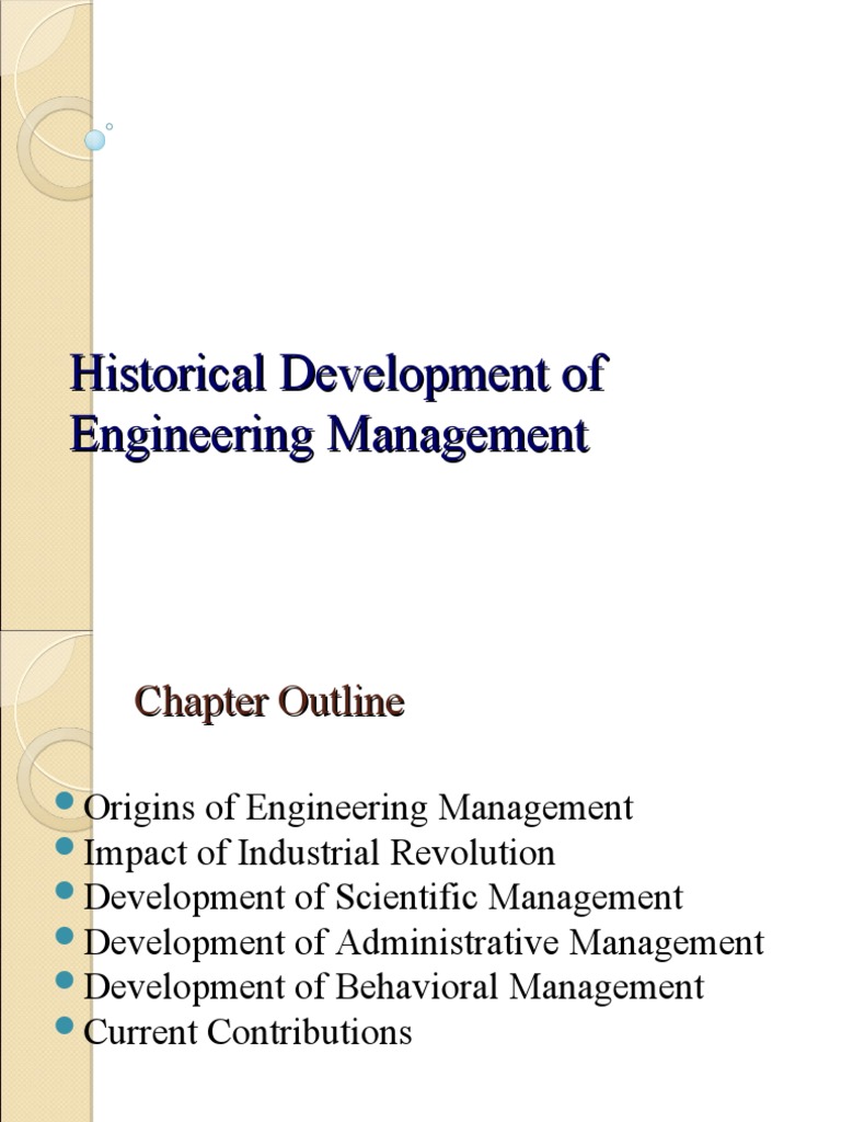 Historical Development of Engineering Management | PDF | Engineering ...