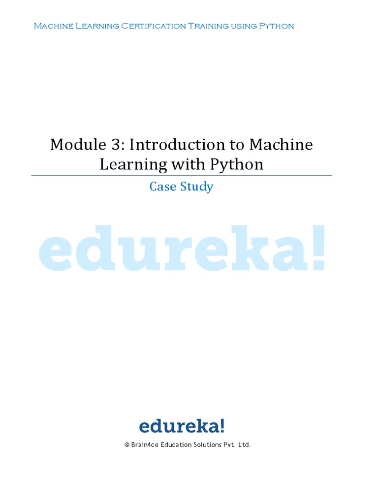 Module 3: Introduction To Machine Learning With Python: Case Study ...