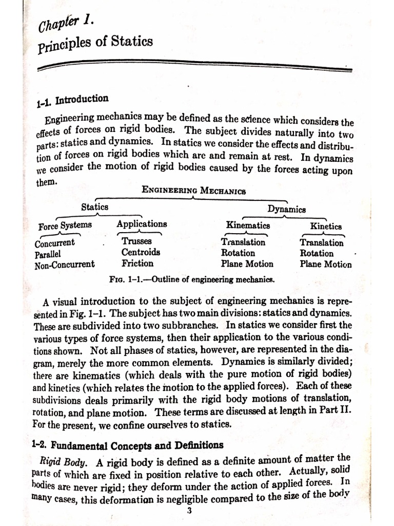 Engineering Mechanics - Chapter 1 | PDF