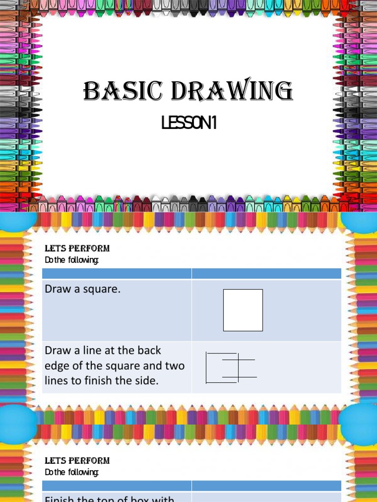 Arts - Lesson 1 Basic Drawing | PDF | Home & Garden
