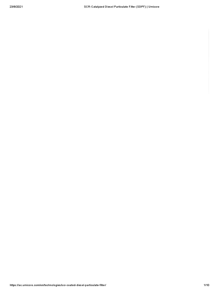 SCR-Catalyzed Diesel Particulate Filter (SDPF) - Umicore | PDF ...