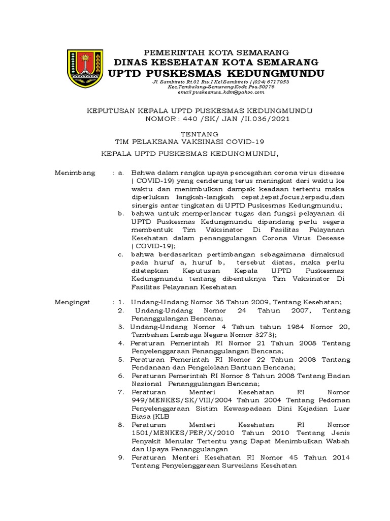 SK Tim Vaksinator Covid 19 | PDF