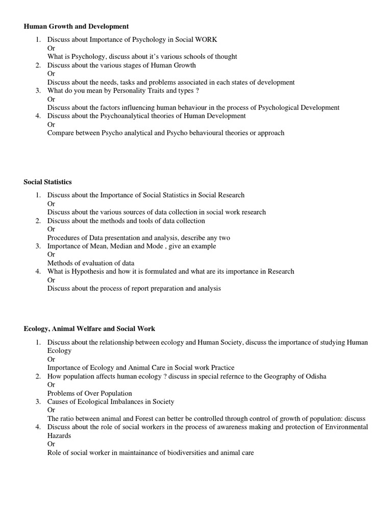MSW Questions | PDF | Counseling Psychology | Social Work