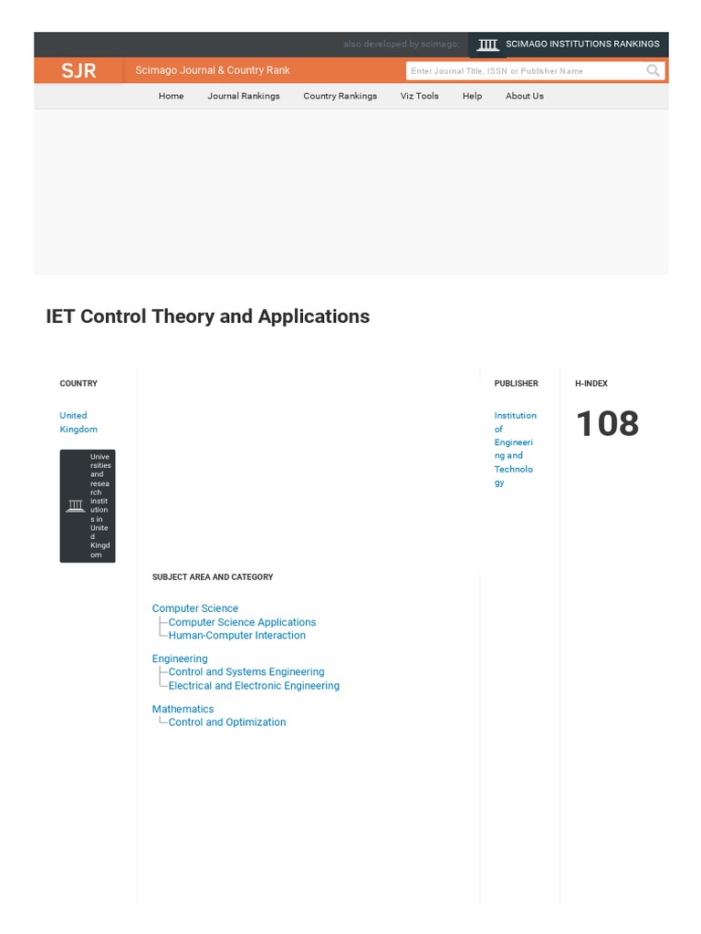 IET Control Theory and Applications | PDF | Citation | Engineering