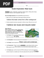 Exploring The Water Cycle Pre-Post Assessment Key | PDF | Water Cycle ...