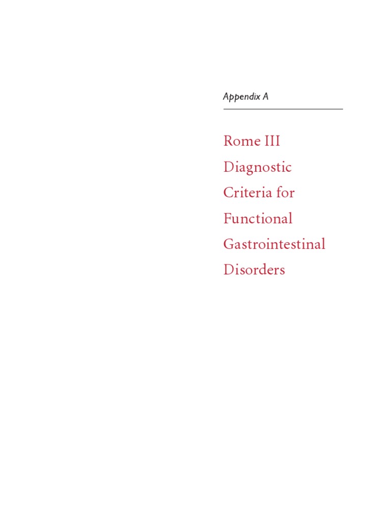 Rome III criteria | Constipation | Nausea