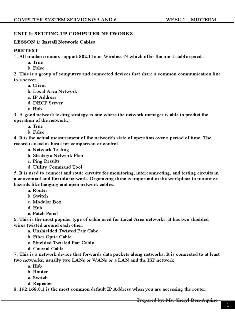 Install Network Cables | PDF | Computer Network | Ip Address