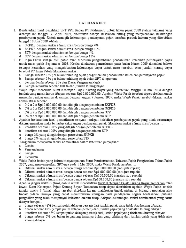 Soal Kup B 3 Pdf