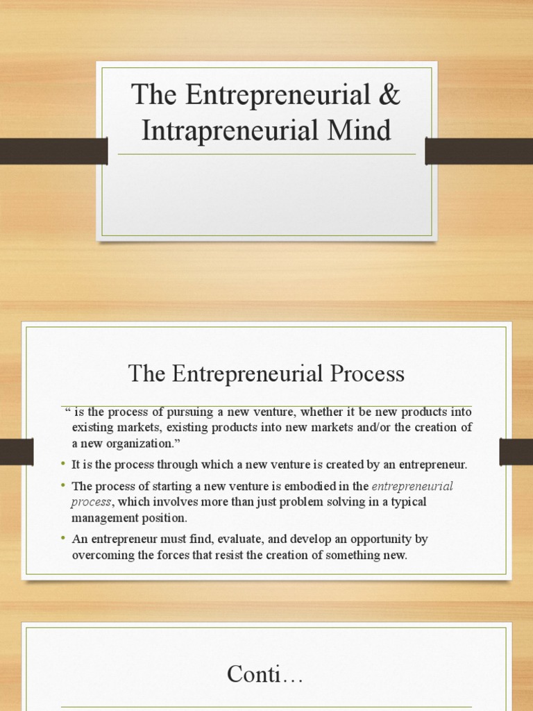 The Entrepreneurial & Intrapreneurial Mind-1 | PDF | Entrepreneurship ...