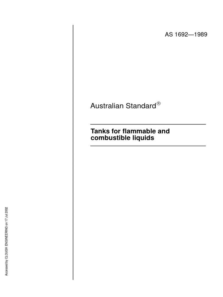 As 1692 Tanks For Flammable Combustible Liquids | PDF | Pipe (Fluid ...