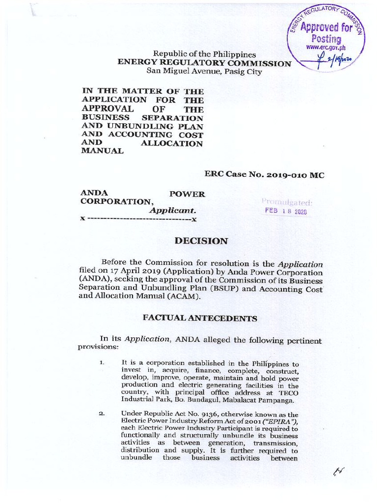 ERC Decision 2019 010MC | PDF