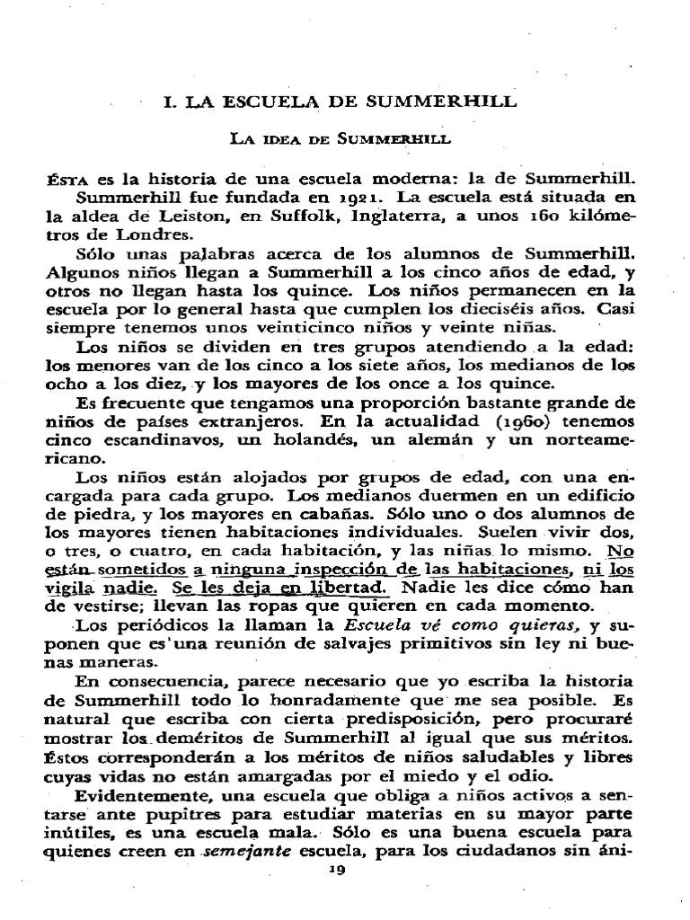 La Escuela de Summerhill en Summerhill - Alexander Sutherland Neil ...