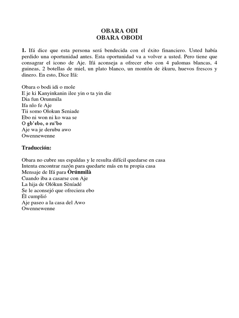 Obara Odi | PDF | Santeria