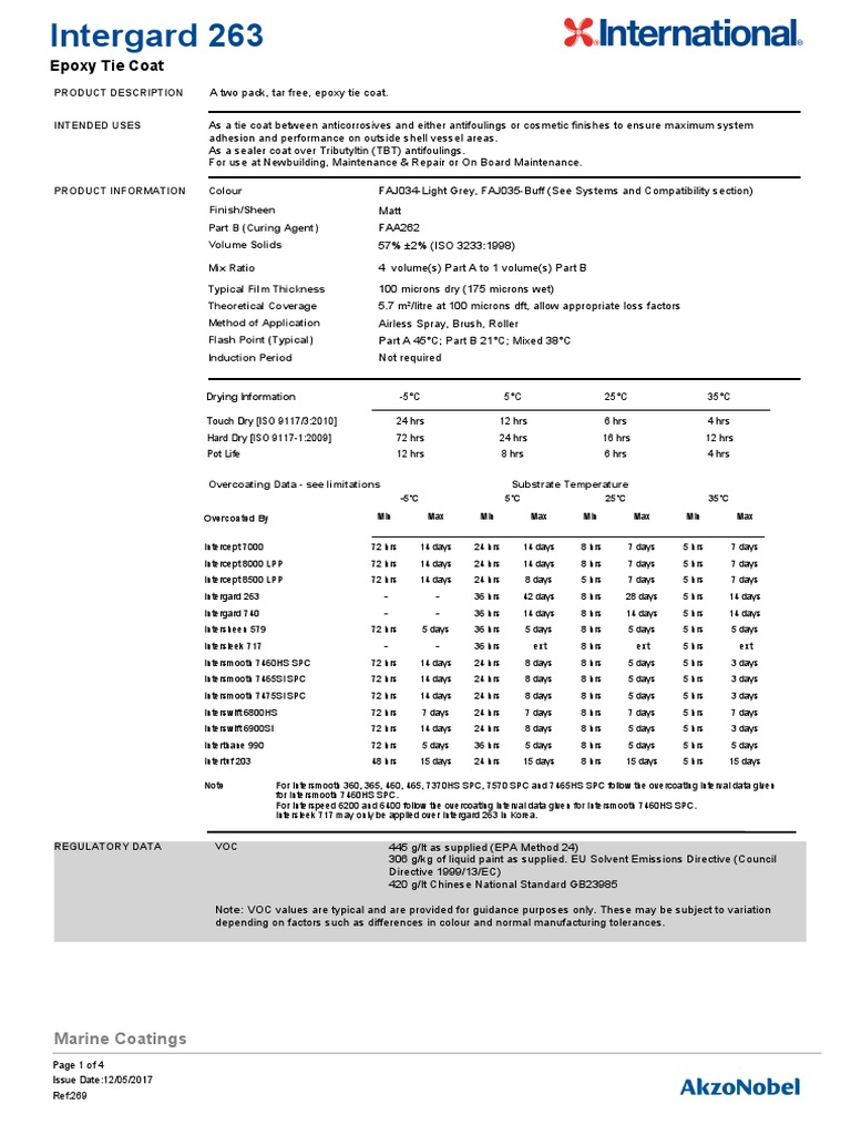 Intergard 263: Epoxy Tie Coat | PDF | Paint | Epoxy