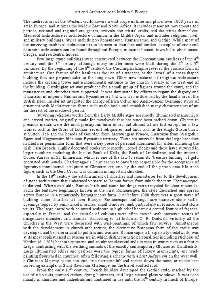 Art & Architecture | PDF | Middle Ages | Gothic Architecture