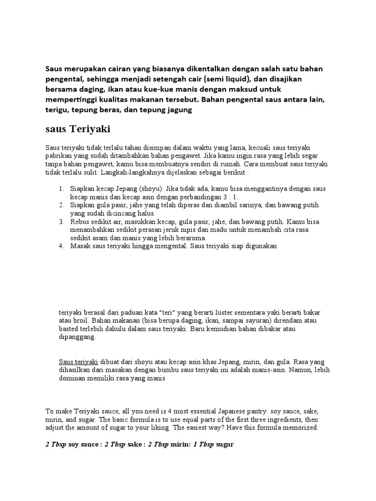 Saus Teriyaki | PDF
