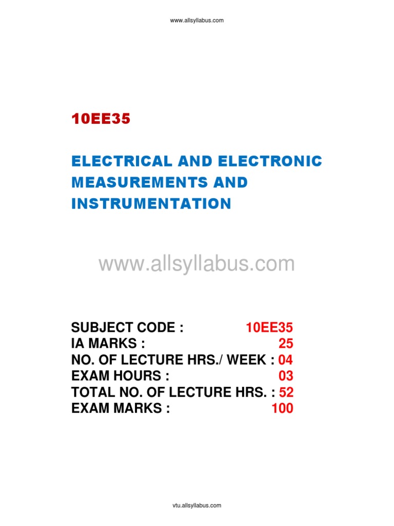 Electrical and Electronic Measurements and Instrumentation | Download ...