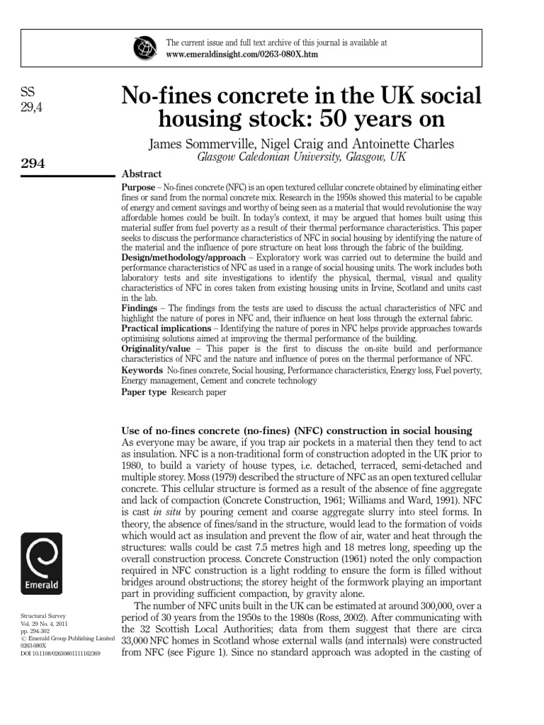 No-Fines Concrete in UK Social Housing | PDF | Concrete | Building ...
