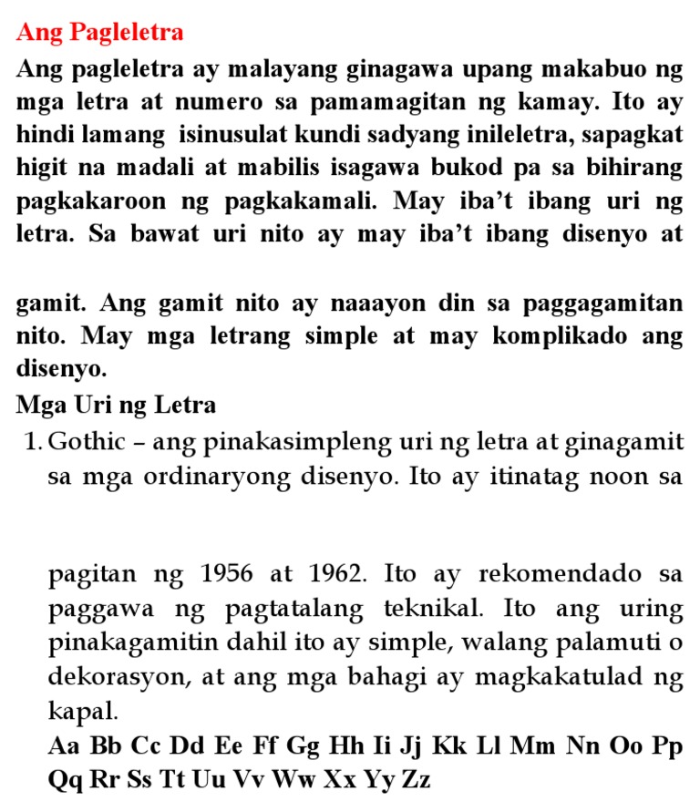 Ang Pagleletra | PDF
