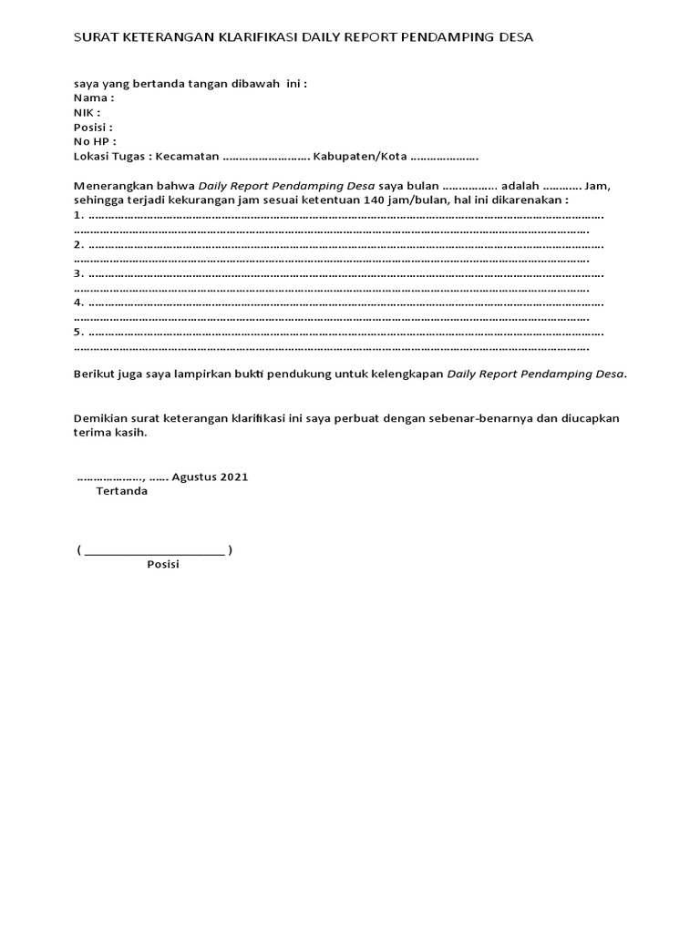 Form Pernyataan DRP | PDF