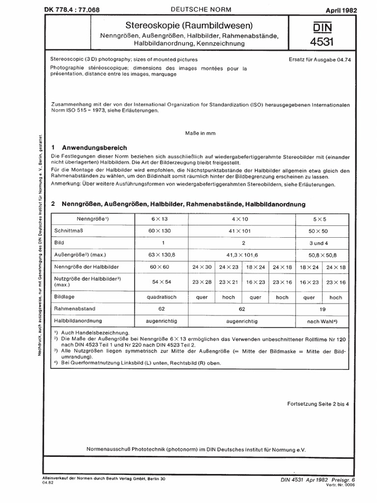 Din 4531 1982-04 | PDF