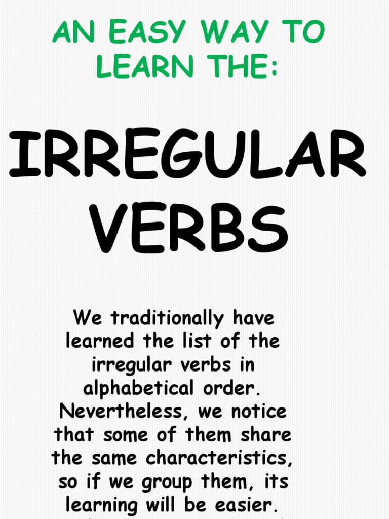 Irregular Verbs Grammar Guides Picture Dictionaries 95588 | PDF