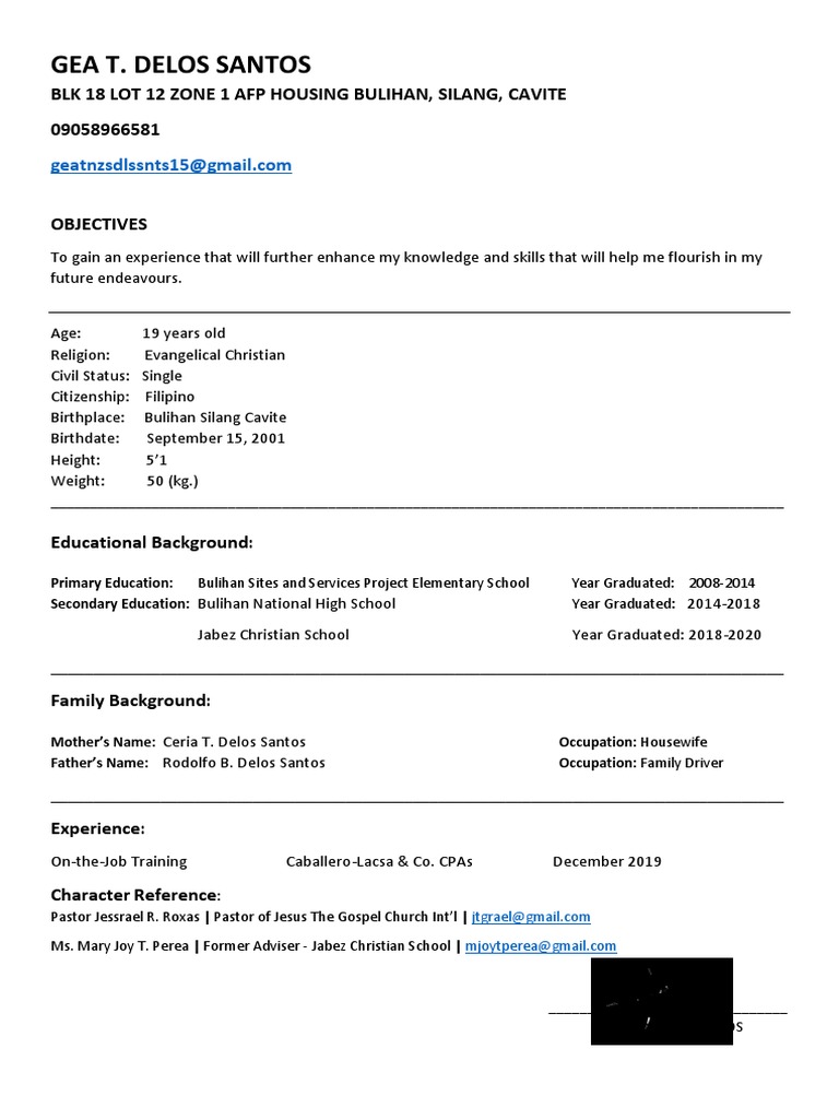Gea Delos Santos - Resume | PDF