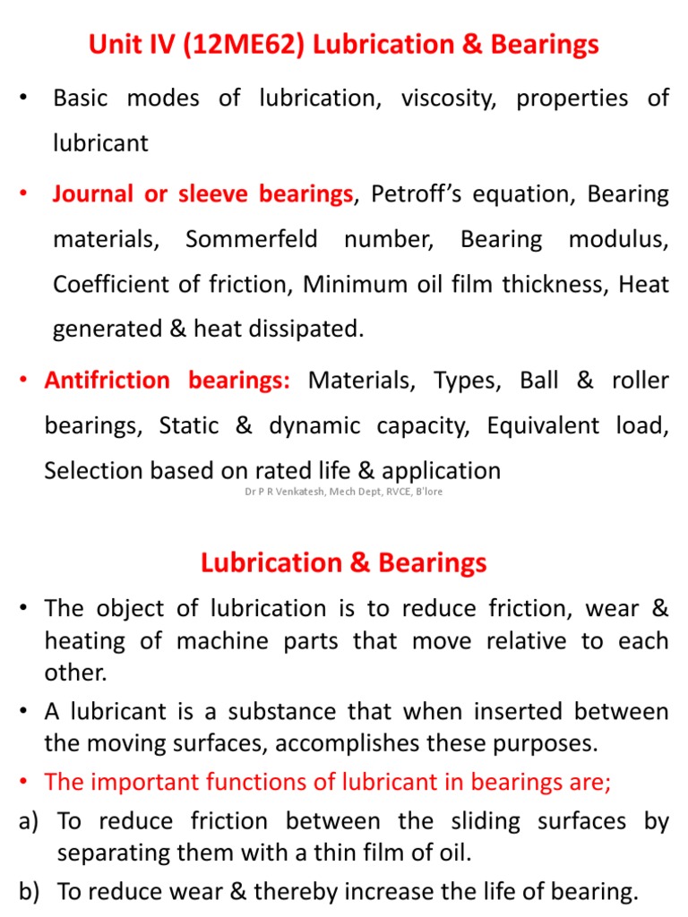 Lubrication Bearings Pdf Bearing Mechanical Lubricant